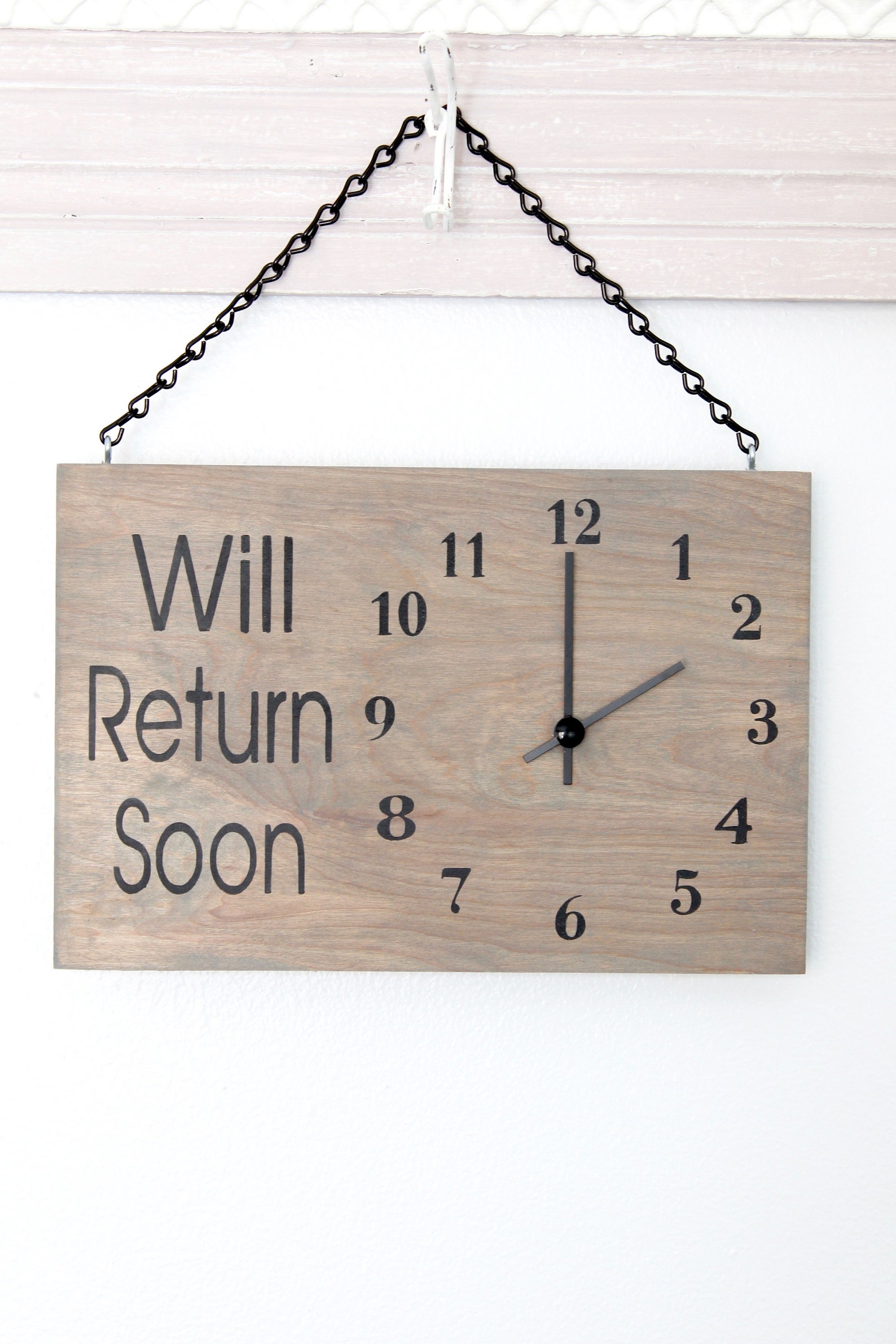 Business Sign, Will Return Clock Sign, Store Hour Sign, Custom Sign ...