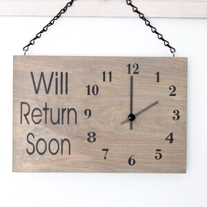 Business Sign, Will Return Clock Sign, Store Hour Sign, Custom Sign ...