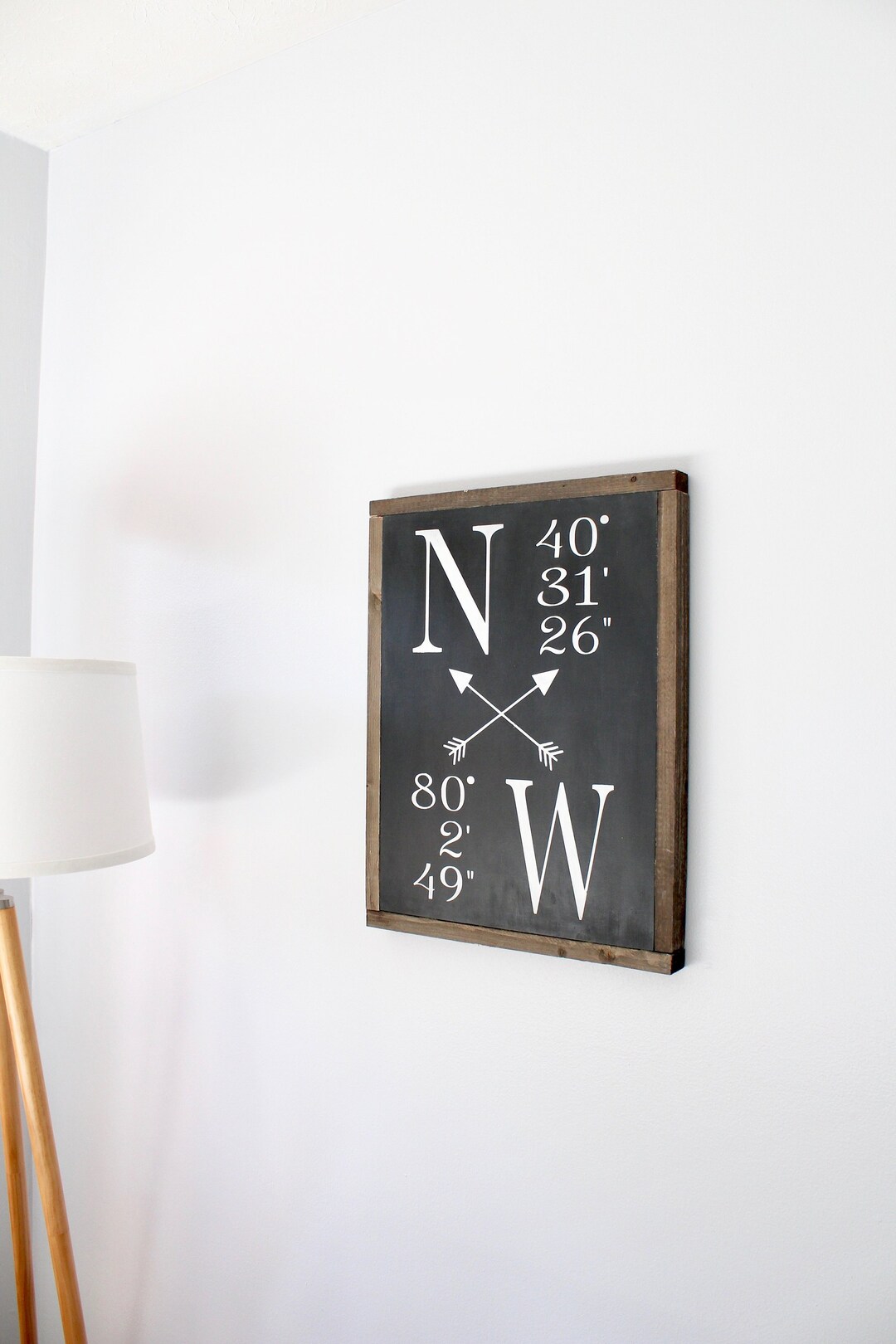Coordinates Sign Large Framed Wood Sign Farmhouse Style Wood - Etsy