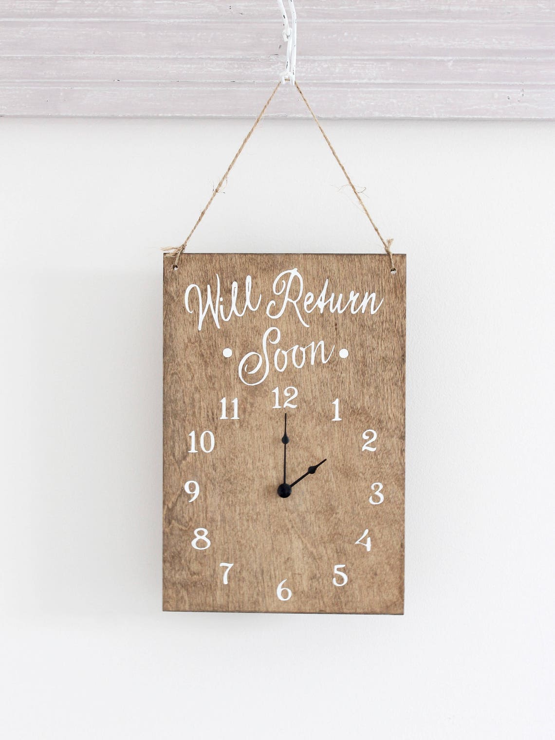 Will Return Clock Sign Store Hour Sign Custom Sign Store | Etsy