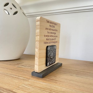 QR Code Sign, Custom QR Code Wood Sign, QR Code Laser Sign - Etsy