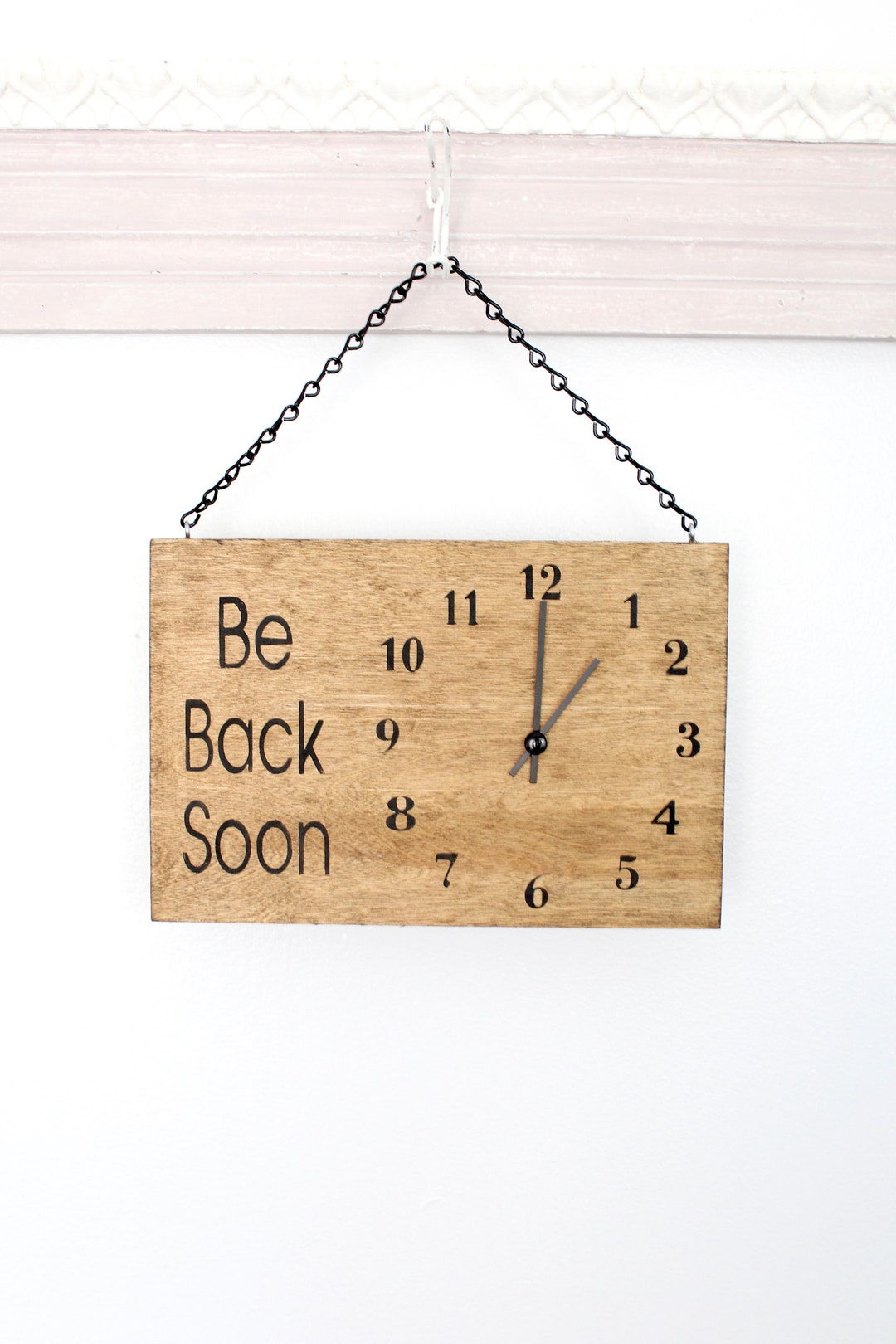 Business Sign, Be Back Soon Clock Sign, Store Hour Sign, Custom Sign ...