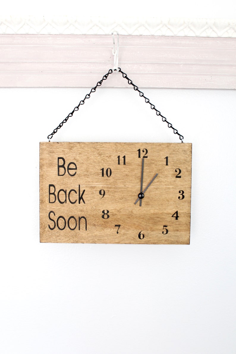 Business Sign Be Back Soon Clock Sign Store Hour Sign - Etsy