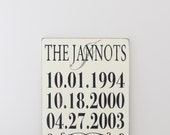 Important Date Wood Sign Special Date Sign Family Name Sign - Etsy
