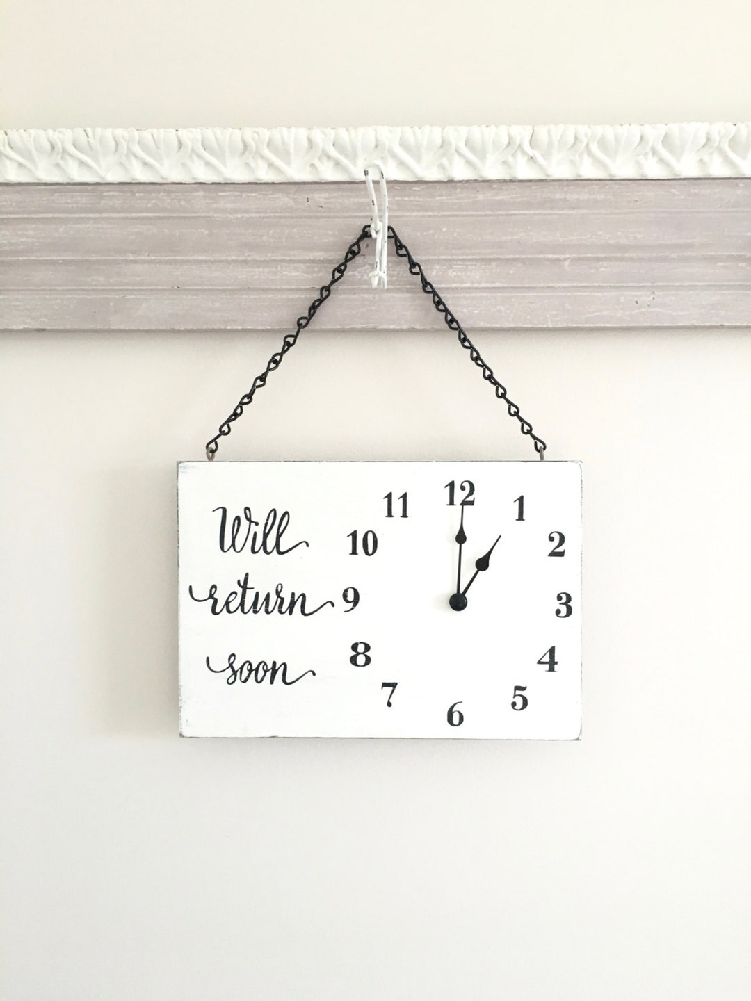 Will Return Clock Sign, Store Hour Sign, Custom Sign, Store Sign ...