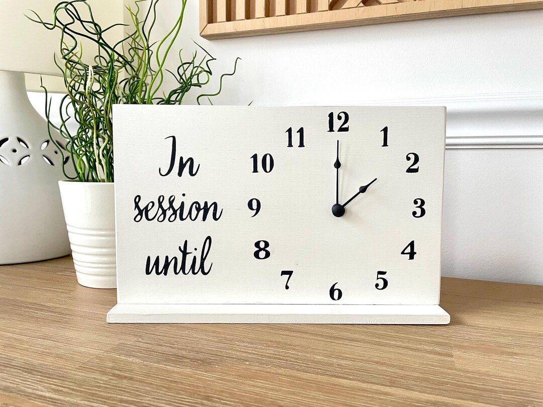 In Session Clock Sign, Adjustable Time, Wood Store Sign - Etsy