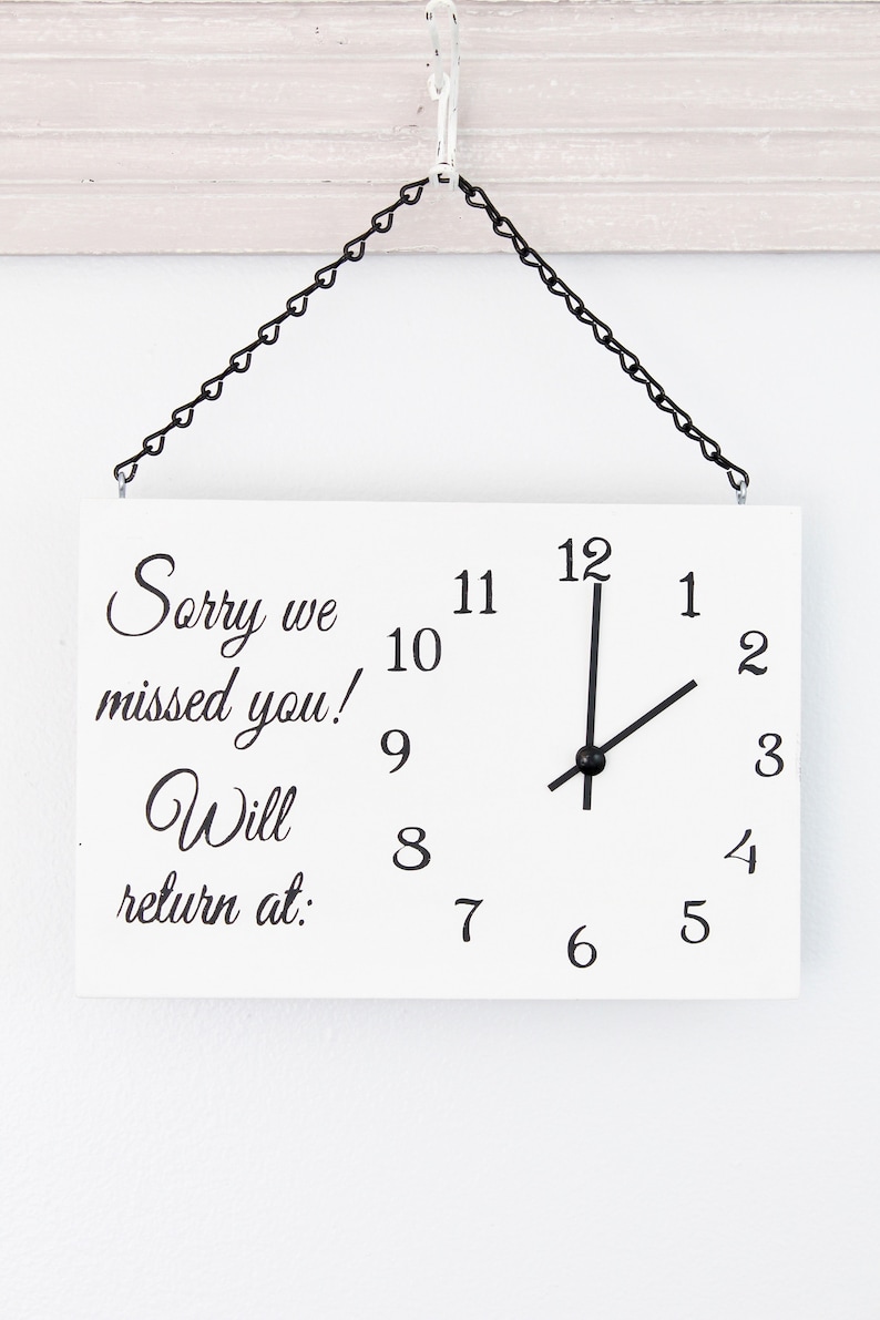 Business Sign Will Return Clock Sign Sorry We Missed You - Etsy