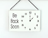 Business Sign Be Back Soon Clock Sign Store Hours Sign - Etsy