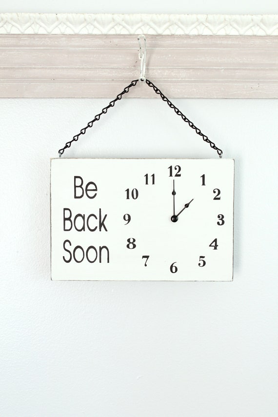 Business Sign Be Back Soon Clock Sign Store Hours Sign | Etsy