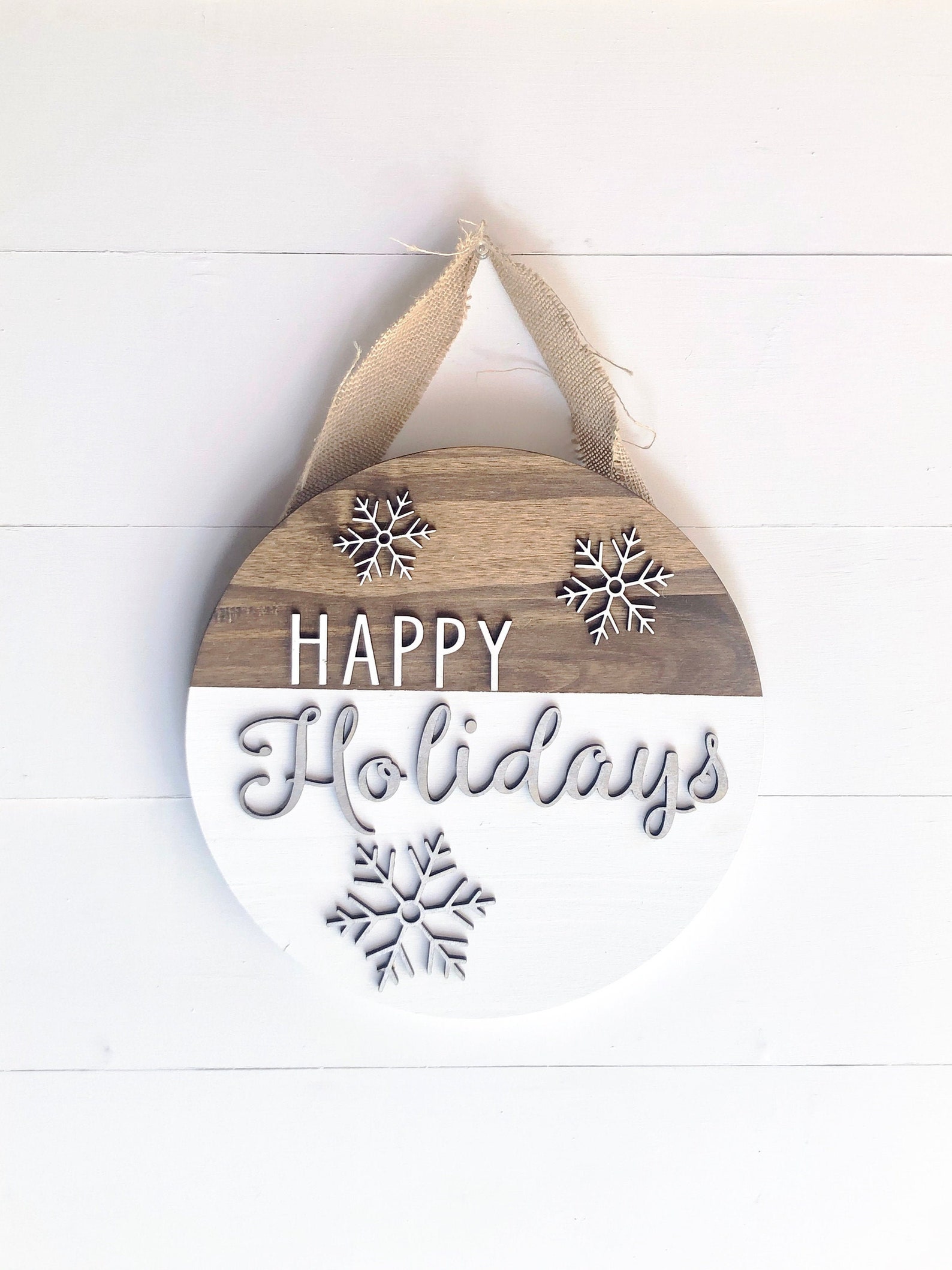 Holiday Sign Hanging Christmas Door Sign Happy Holidays | Etsy