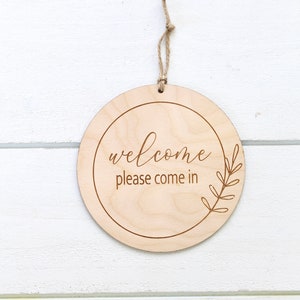 Round in Session Sign, Welcome Sign, Spa Sign, Wood Door Sign, Laser ...