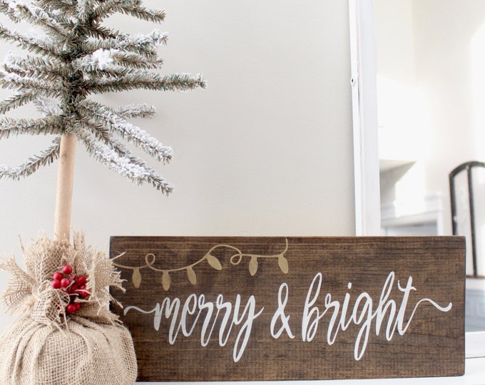 Christmas Wood Stained Sign, Rustic Holiday Sign, Decor, Holiday Decor ...