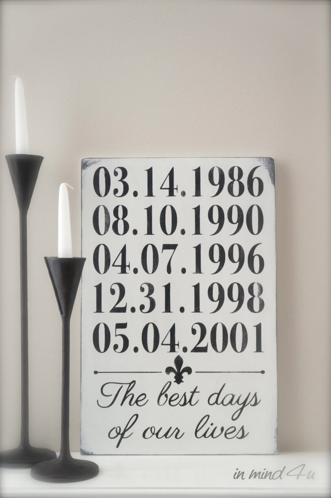 Important Dates Custom Wood Sign, Anniversary Gift, Family Sign, Wood ...