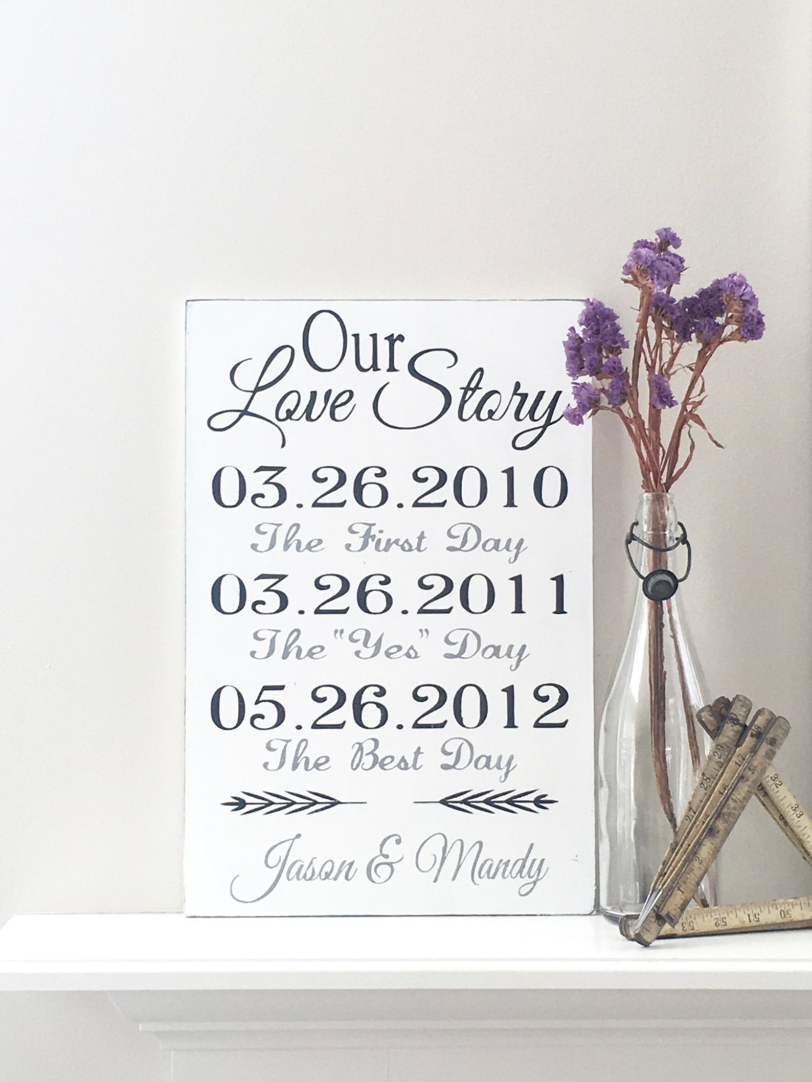 Wedding Date Sign Important Dates Sign the Best Day Custom | Etsy