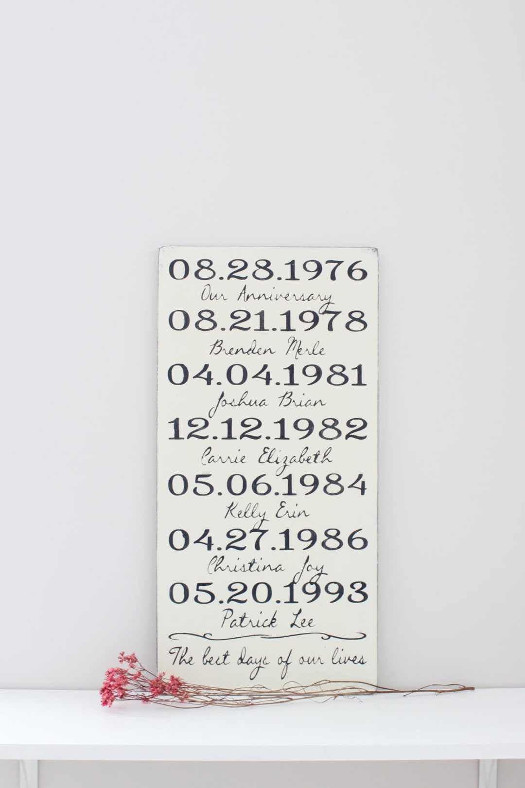 Important Date Wood Sign, Wedding Date Sign, Personalized Family Sign ...