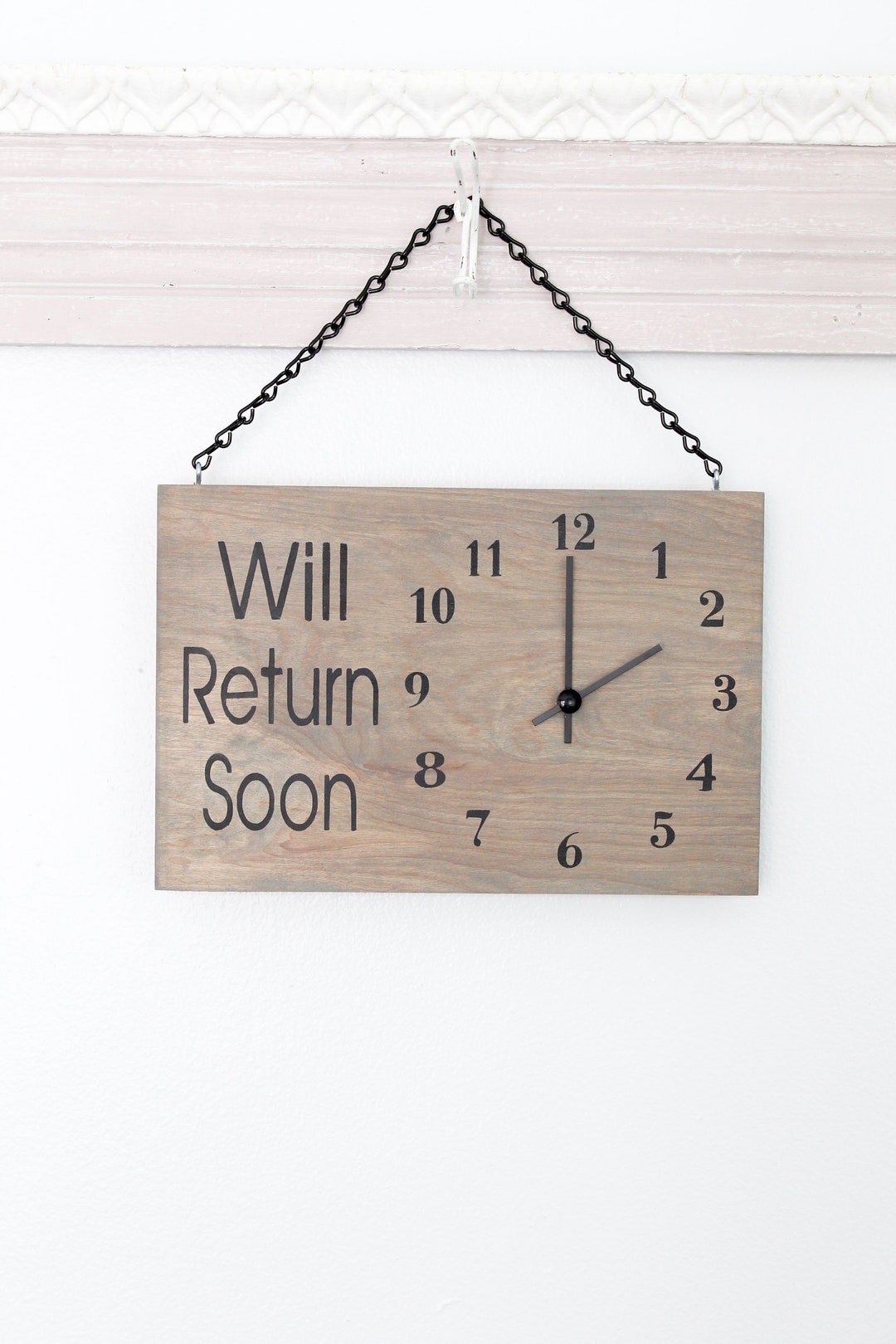 Business Sign, Will Return Clock Sign, Store Hour Sign, Custom Sign ...