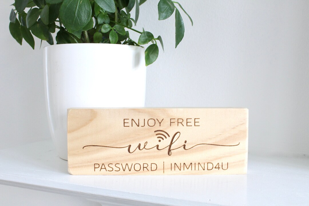 Wifi Sign, Tabletop Wifi Sign, Laser Sign, Engraved, Minimalist Sign ...