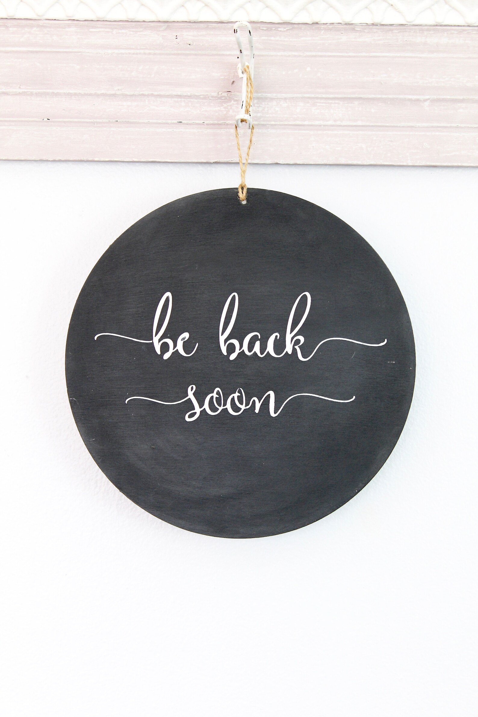 Be Back Soon Wood Sign Welcome Sign Round Modern Business - Etsy