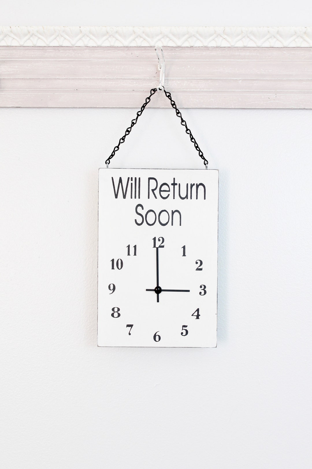 Will Return Clock Sign, Store Hour Sign, Business Sign, Custom Sign ...