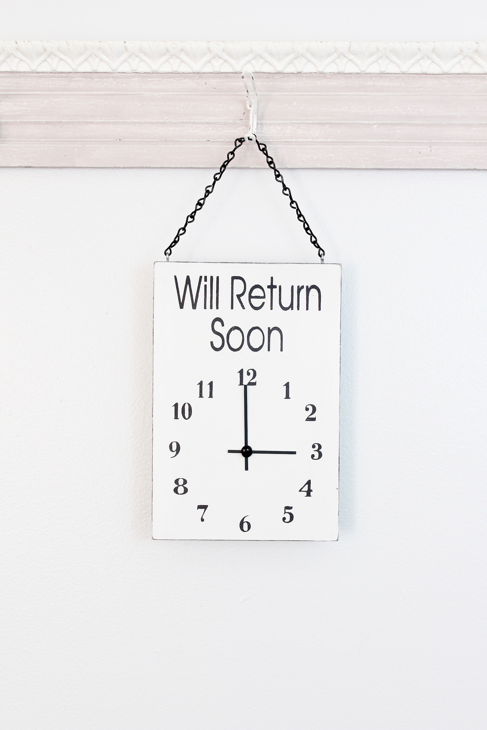 Will Return Clock Sign Store Hour Sign Business Sign Custom | Etsy