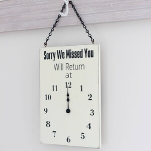 Will Return Clock Sign, Store Hour Sign, Business Sign, Custom Sign ...