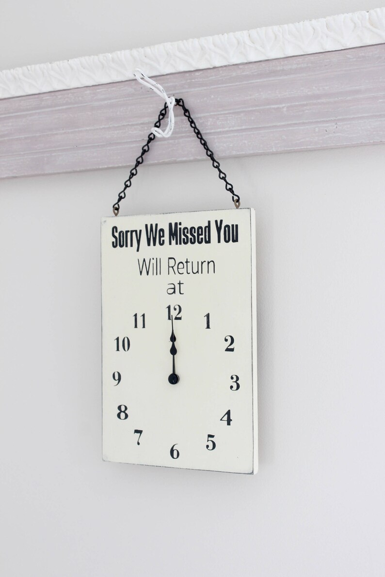 Will Return Clock Sign Store Hour Sign Business Sign Custom | Etsy