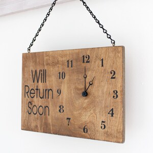 Business Sign, Will Return Clock Sign, Store Hour Sign, Custom Sign ...