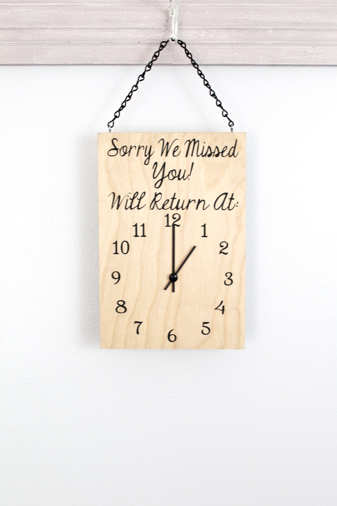 Will Return Clock Sign, Store Hour Sign, Custom Sign, Store Sign ...