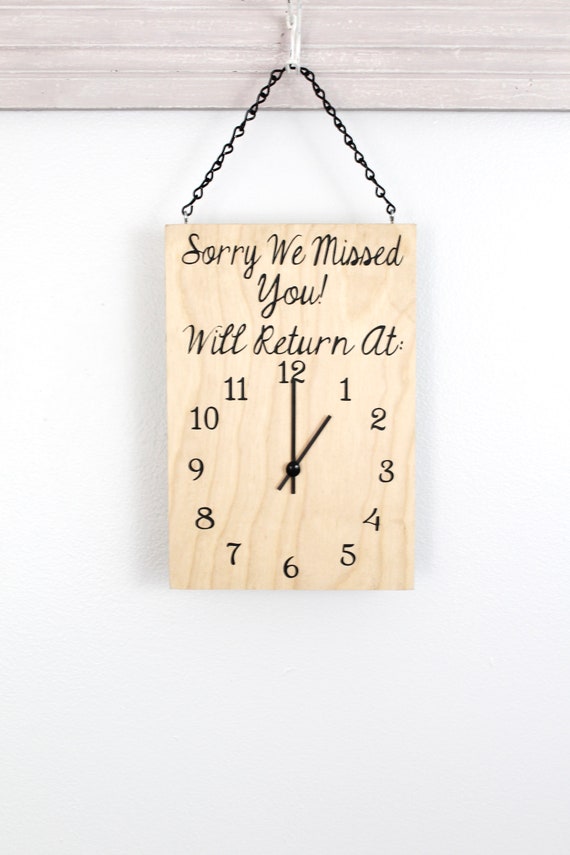 Will Return Clock Sign Store Hour Sign Custom Sign Store | Etsy