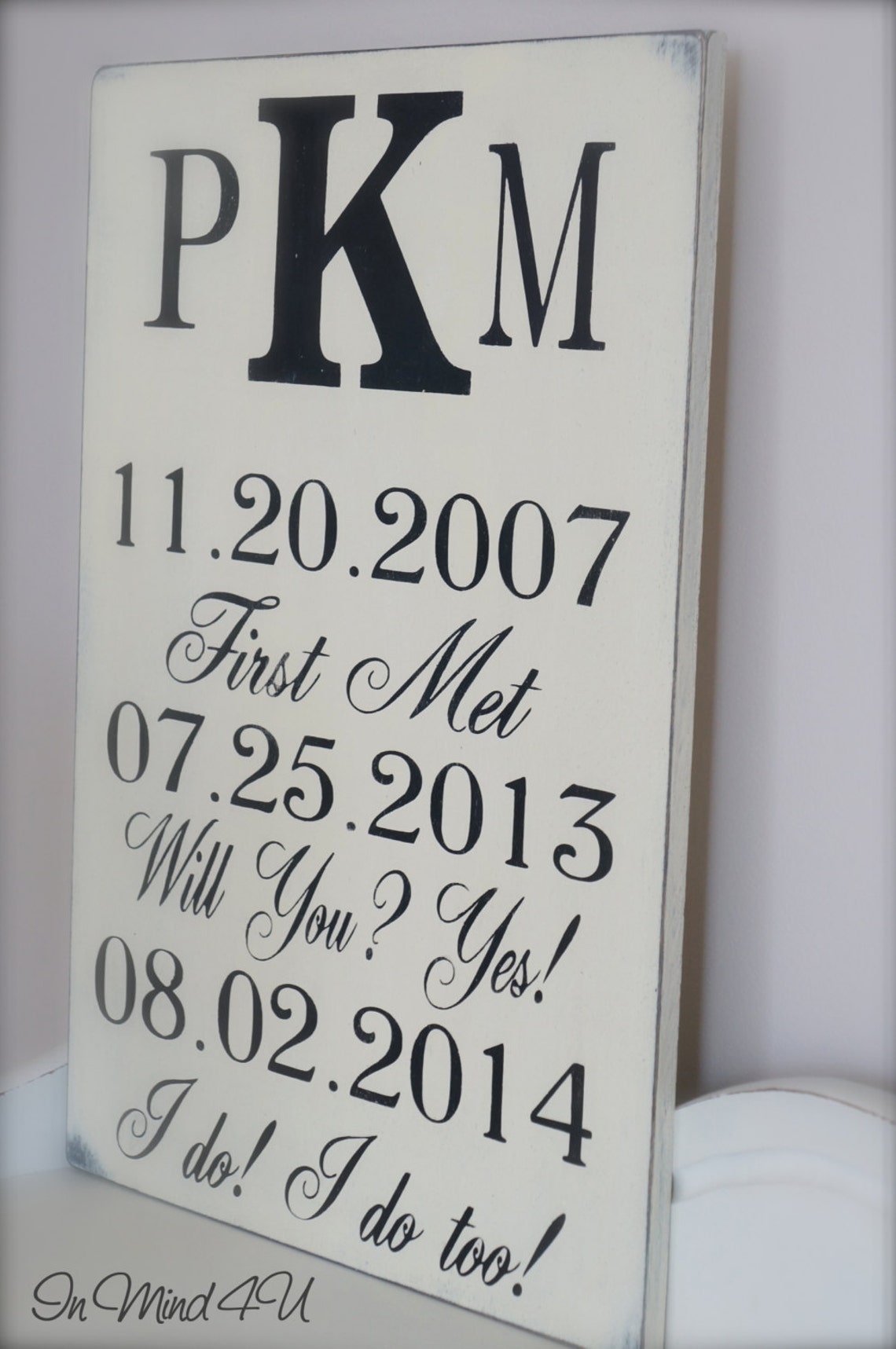 Wedding Date Sign, Personalized Wedding Sign, Important Dates Sign ...