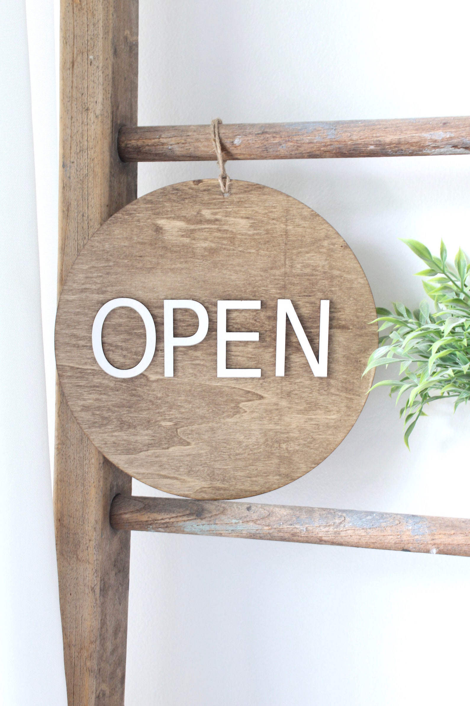 Round Business Sign 3D Laser Cut Open Business Sign Double - Etsy