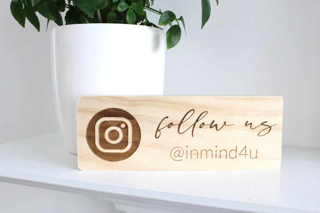 Social Media Sign, Tabletop Social Media Sign, Laser Sign, Engraved ...