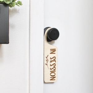 In Session Door Hanger Sign, Laser Sign, Office Sign, Home Office Door ...