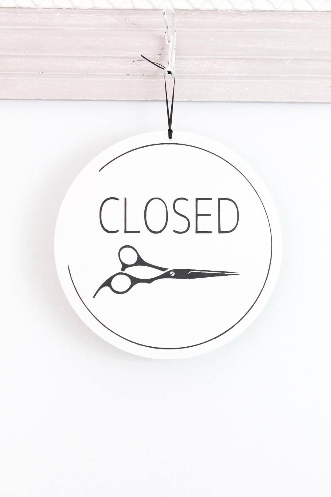 Round Modern Salon Sign, Open Sign, Closed Sign, Custom Sign, Store ...