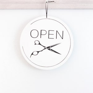 Open and Closed Business Sign, Hair Stylist Sign, Barber Shop Sign ...