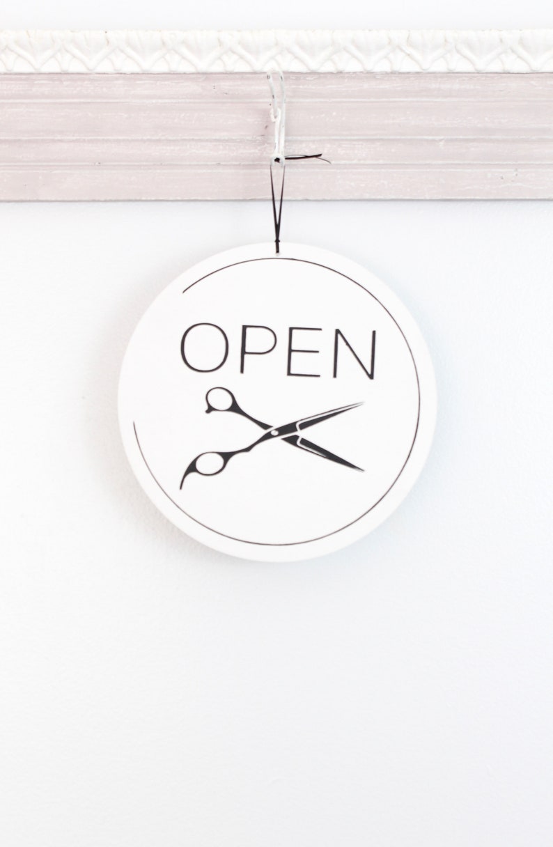 Open and Closed Business Sign, Hair Stylist Sign, Barber Shop Sign ...