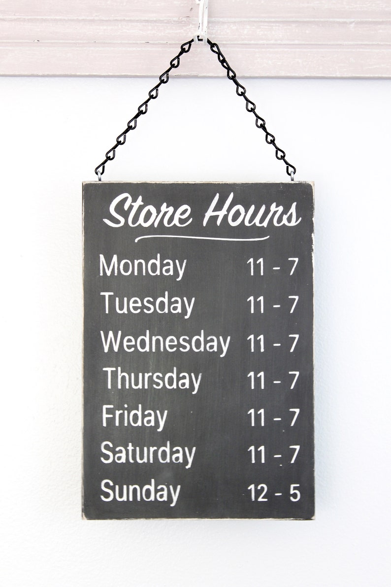 Business Hours Sign Store Hours Sign Wall Signs for - Etsy