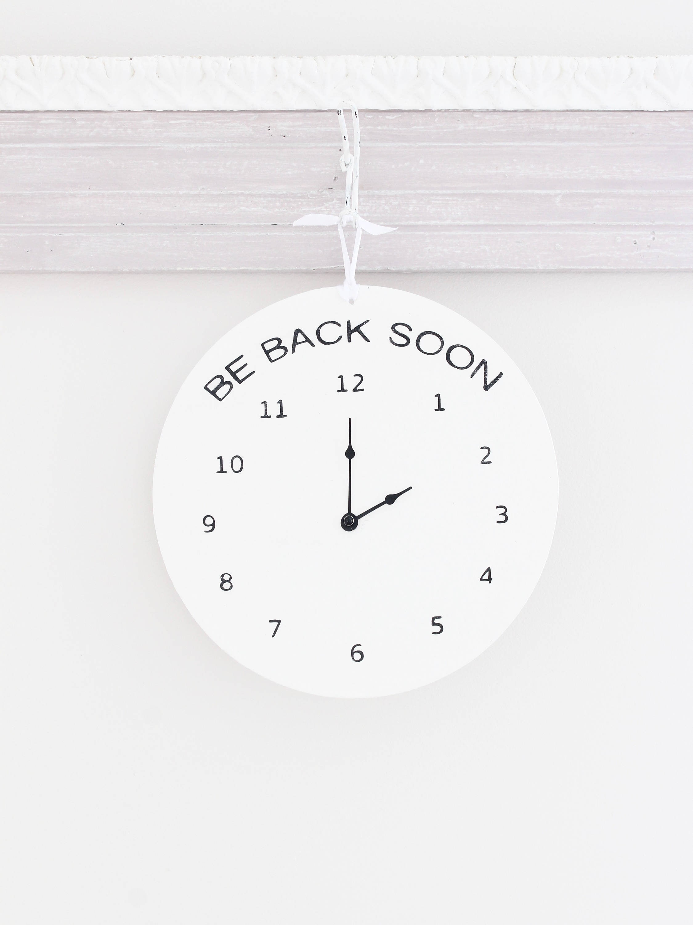 Modern Be Back Soon Clock Sign, Will Return Soon Sign, Round Store Hour ...