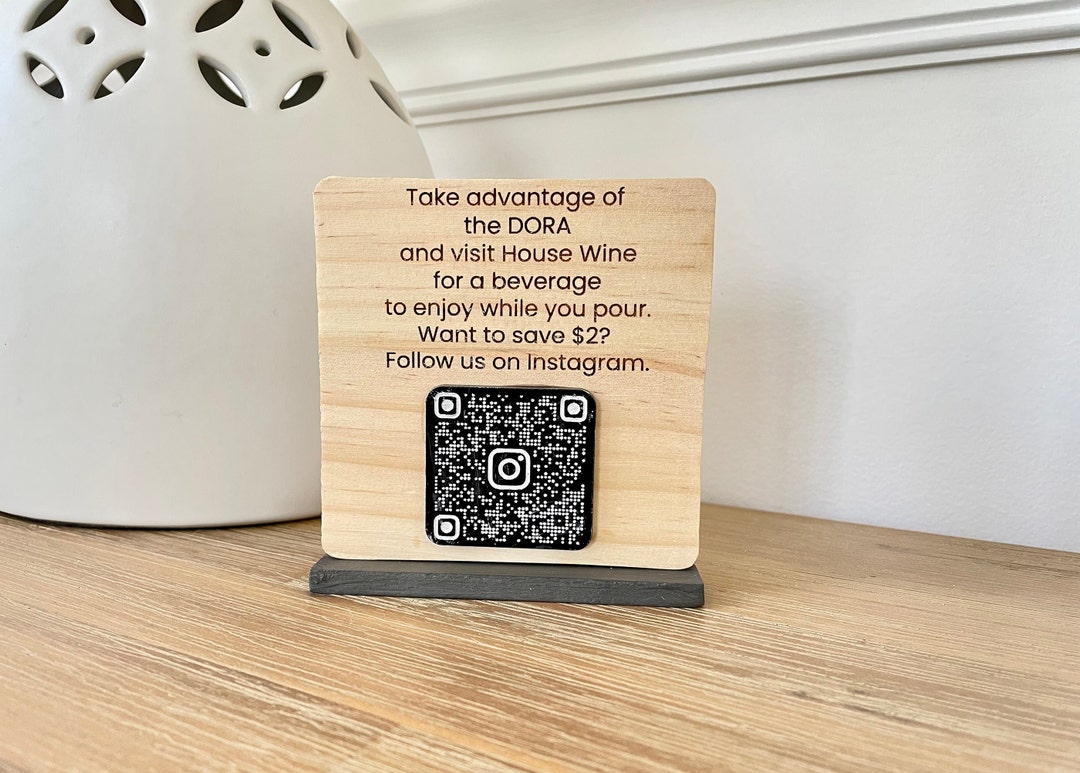 QR Code Sign, Custom QR Code Wood Sign, QR Code Laser Sign - Etsy