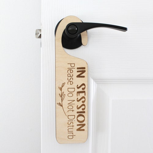 In Session Door Hanger Sign Hard Maple or Walnut Wood - Etsy