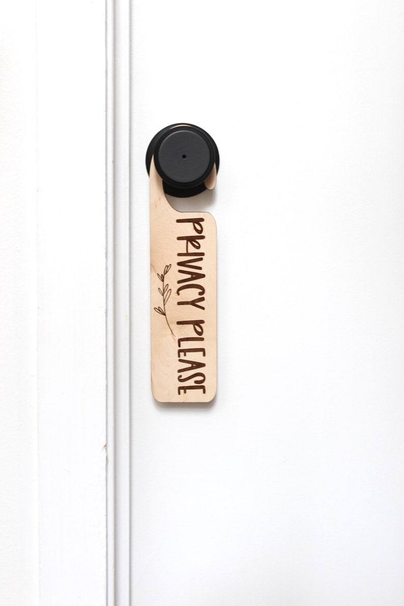 Privacy Please Door Hanger Sign, Office Sign, Laser Engraved Door Sign ...
