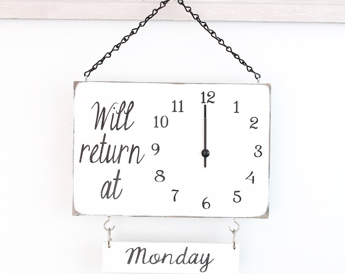 Back in a Few Minutes Sign / Business Sign / Be Back Soon Sign ...