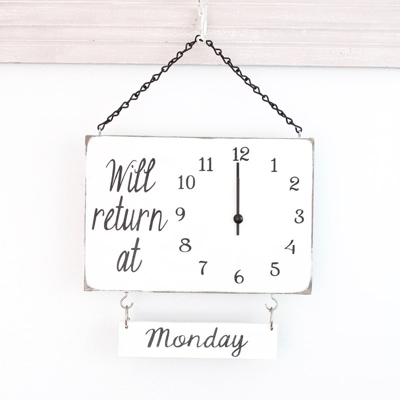 Back in Minutes Sign - Etsy
