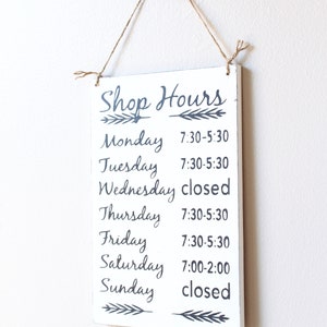Business Hours Sign, Store Hours Sign, Wall Signs for Business ...