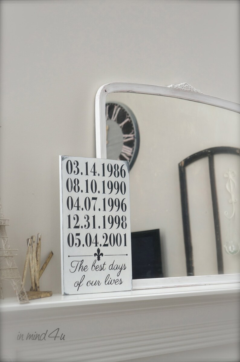 Important Dates Custom Wood Sign Anniversary Gift Family | Etsy