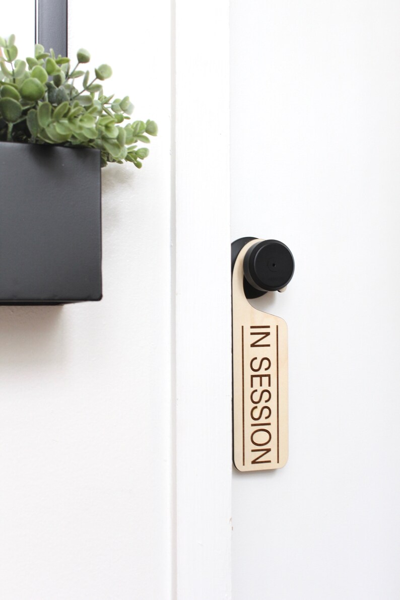In Session Door Hanger Sign Office Sign Home Office Door | Etsy