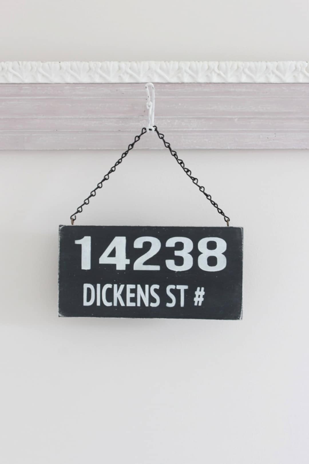 Hanging Address Sign: Custom Graphite Wood Wall Art - Etsy