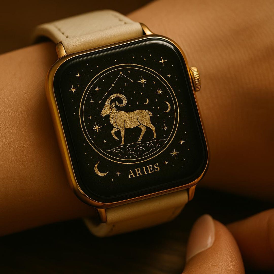 Aries Zodiac Apple Watch Face – Digital Wallpaper | Astrology Watch ...