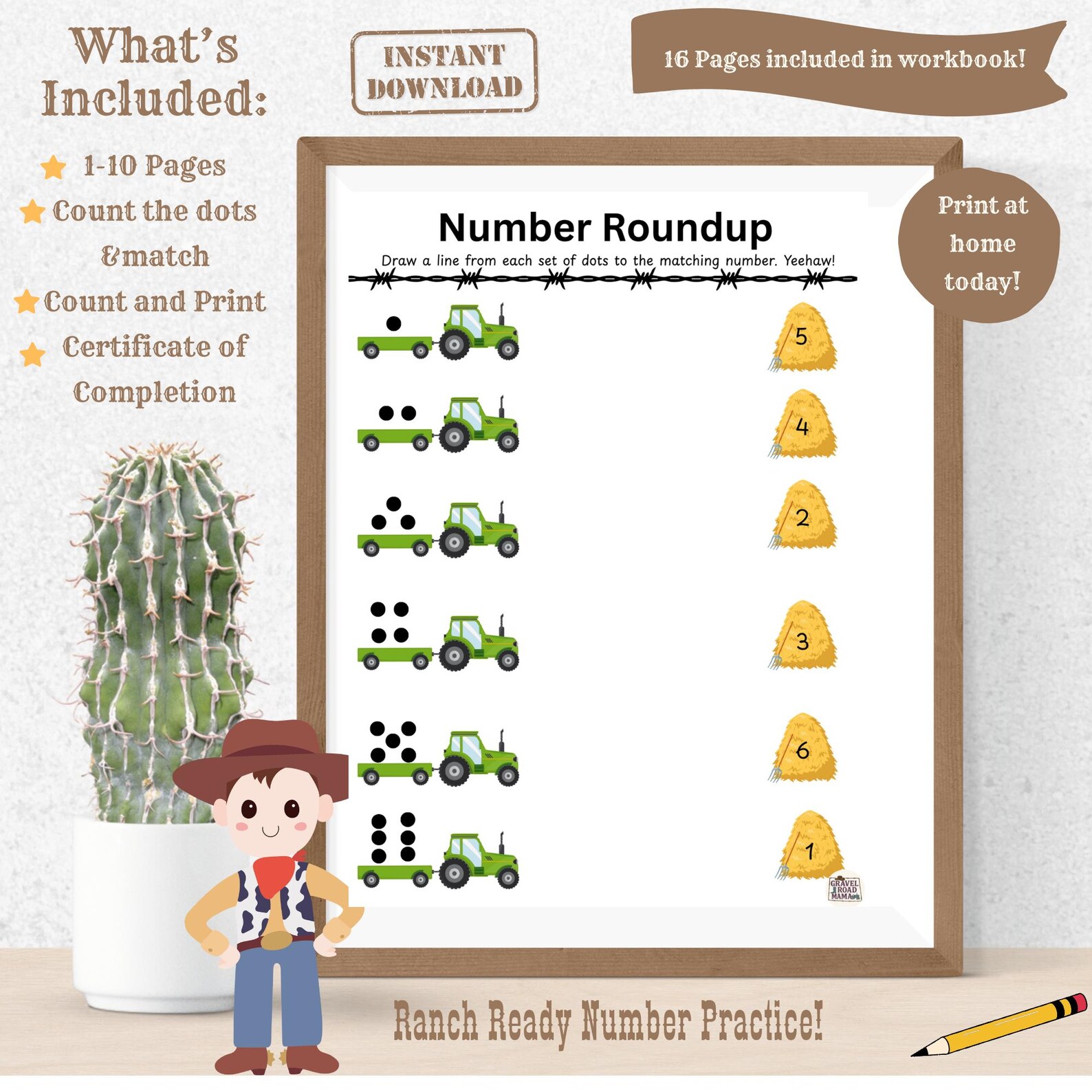 Ranch Ready Numbers - 1-10 Tracing Workbook - Printable Counting ...