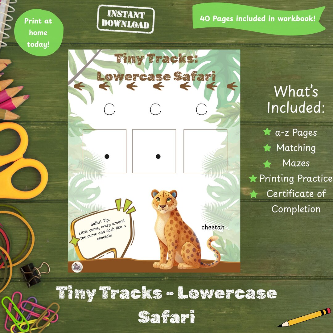 Tiny Tracks - Lowercase Safari - Lowercase Letter Tracing Workbook ...